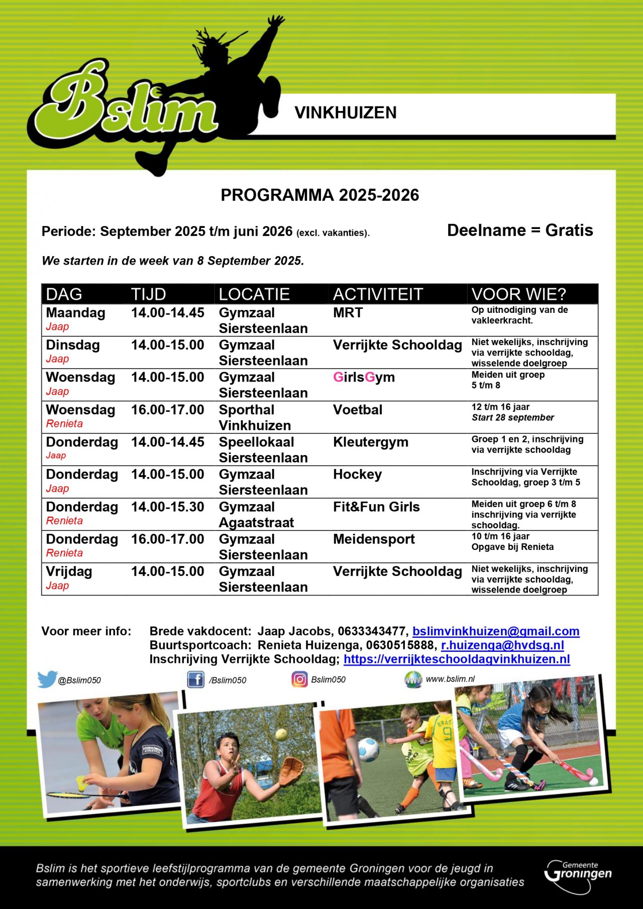 Activiteiten Bslim Vinkhuizen 2025 2026 | Bslim Groningen